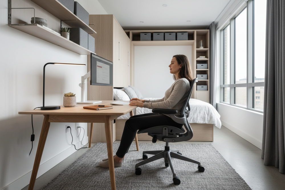 How to Set Up an Ergonomic Home Office in a Studio Apartment (2026 Guide)
